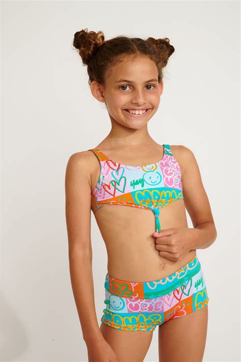 M Pikati Doodles Girls Multicolored 2 Pieces Swimsuit Banana Moon®