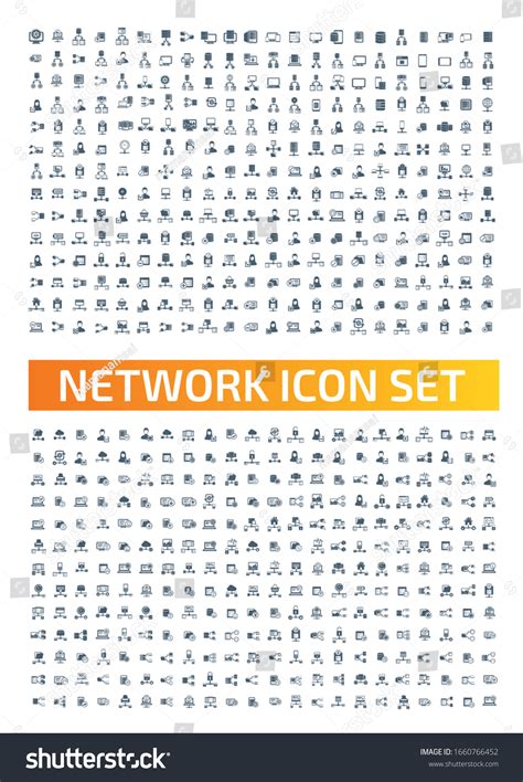 Database Network Vector Icon Set Stock Vector Royalty Free 1660766452