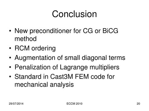 Ppt A Robust Preconditioner For The Conjugate Gradient Method Powerpoint Presentation Id2627307