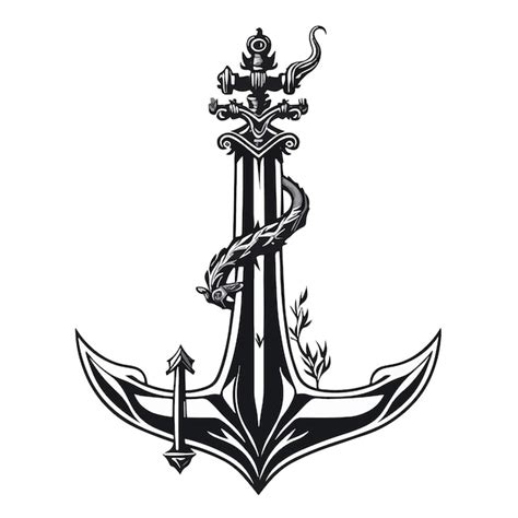 Premium Vector Design Artwork Of Anchor Illustration