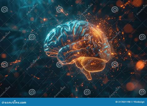 Glowing Neural Network Visualization Representing Artificial Intelligence And Cognitive