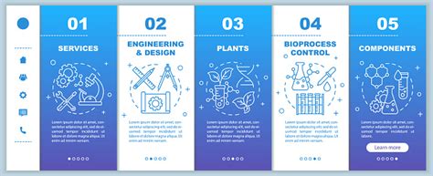 Bioengineering Onboarding Halaman Web Seluler Vektor Template Komponen
