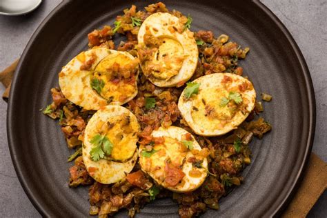 Masala Anda Fry Made Using Chicken Egg Is An Indian Starter Stock Image