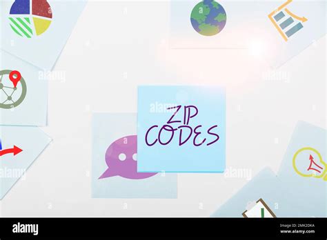 Conceptual Display Zip Codes Concept Meaning Numbers Added To A Postal Address To Assist The