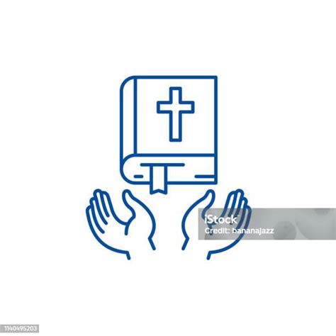 기독교 종교 라인 아이콘 개념입니다 기독교 종교 평면 벡터 기호 기호 개요 그림 개념에 대한 스톡 벡터 아트 및 기타 이미지