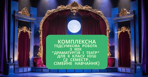 Комплексна підсумкова робота за групами результатів ГР 1 ГР 2 ГР 3 з МІК “Драматургія і театр