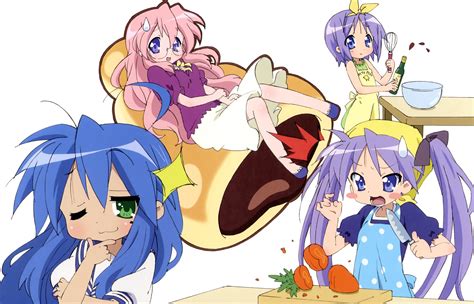 Hiiragi Kagami Hiiragi Tsukasa Izumi Konata Lucky Star Scan Takara