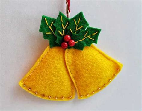 10 Modelos de Campanas Navideñas Hechas en Fieltro con Molde para Imprimir Manualidades