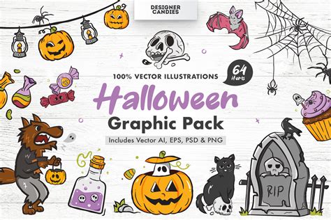 Halloween Vector Illustrations And Png Photoshop Graphics ~ Creative Market