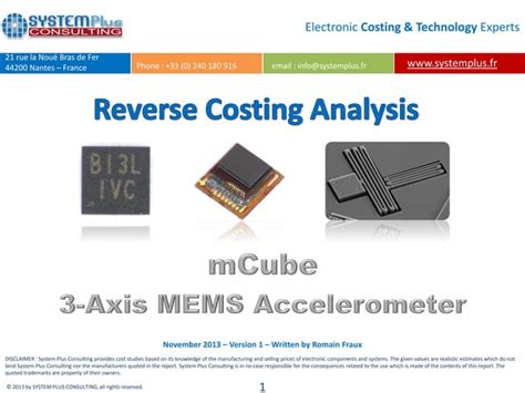 Mcube Single Chip 3 Axis Accelerometer Teardown Reverse Costing Report Published By Yole