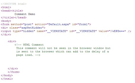 Using Server Side Comments In Aspnet Itgeared