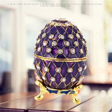 개인화 된 부활절 달걀 보석 상자 에나멜 장식 악세사리 홀더 라인 석 보석 된 데스크탑 장식품 홈 장식 Aliexpress