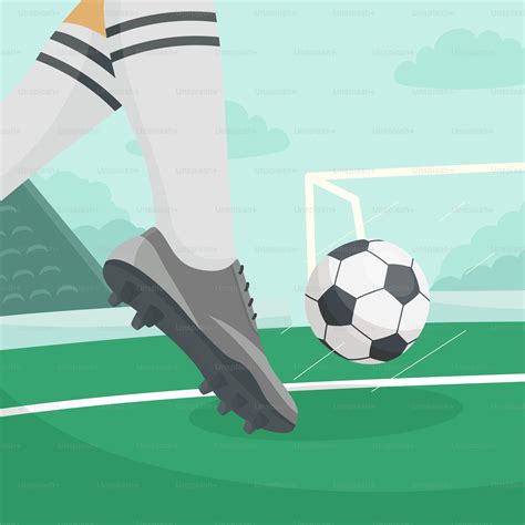 운동장에서 축구공을 차는 사람 벡터 Unsplash의 킥오프 이미지