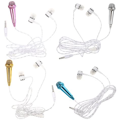 4pcs Mini Microphone Portable Vocal Instrument Tiny Microphone Small