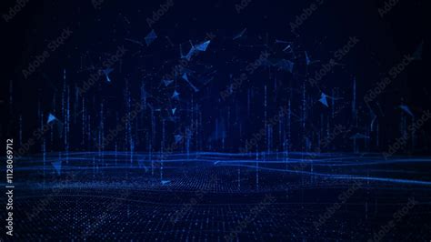 Blue Digital Code Matrix Big Data Futuristic Hi Tech Technology Connection Light 4k Background