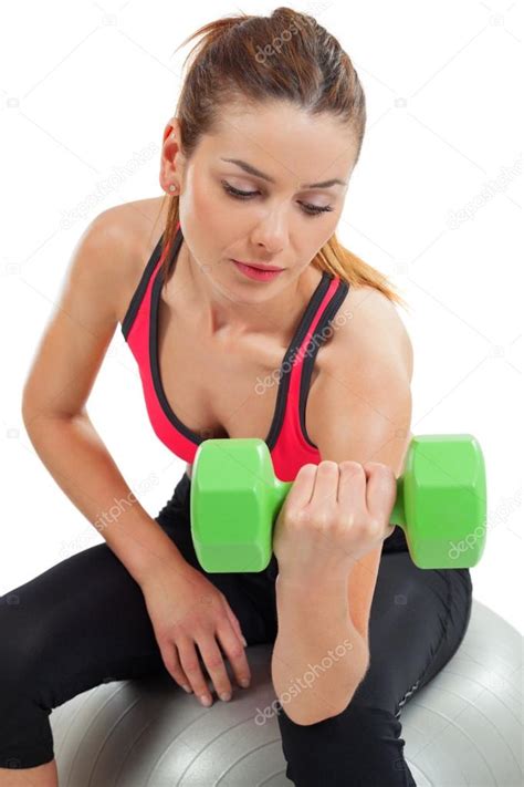 Female Doing Bicep Curls Stock Photo By Sumners