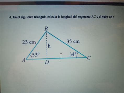 Tengo Que Buscar La Longitud Del Segmento AC Y El Valor De H Del