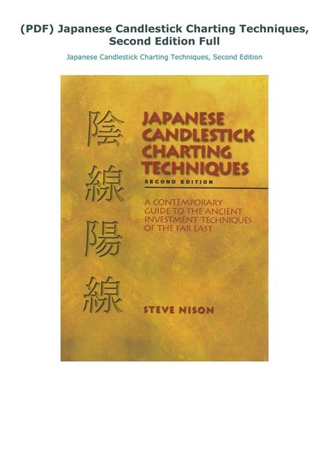 PDF Japanese Candlestick Charting Techniques Second Edition Full