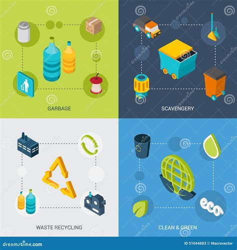 Garbage Isometric Set Stock Vector Illustration Of Pollution 51044883