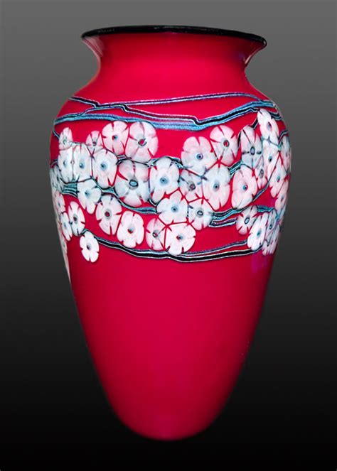 Milliflora Red Vase Satava Art Glass