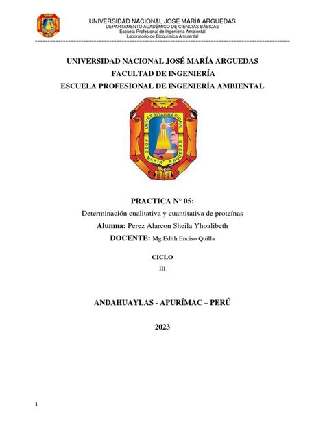 Práctica 5 De Bioquímica Pdf Proteínas Péptido