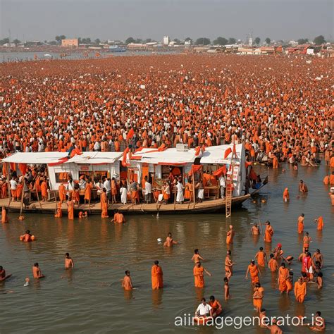 Floating Post Office At MAHA KUMBH Mela AI Image Generator