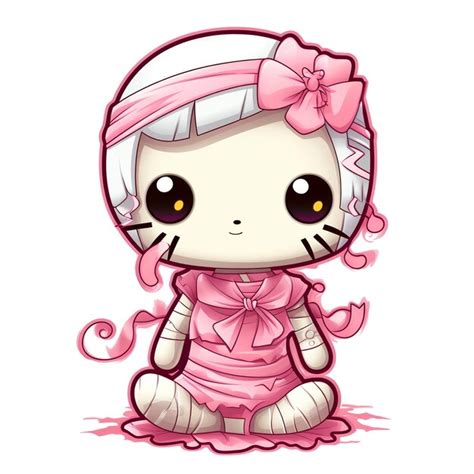 Premium Photo Halloween Spooky Hello Kitty Ai Generated