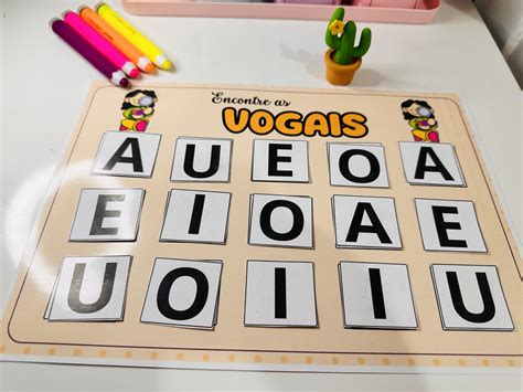 Pareamento das vogais Espaço Pedagógico Encantar