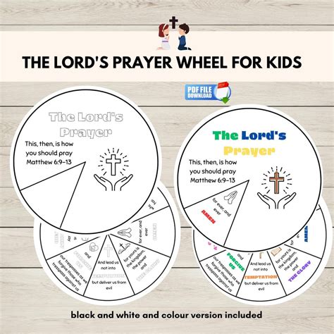 The Lords Prayer Craft Kindergarten Preschool Lords Prayer Printable