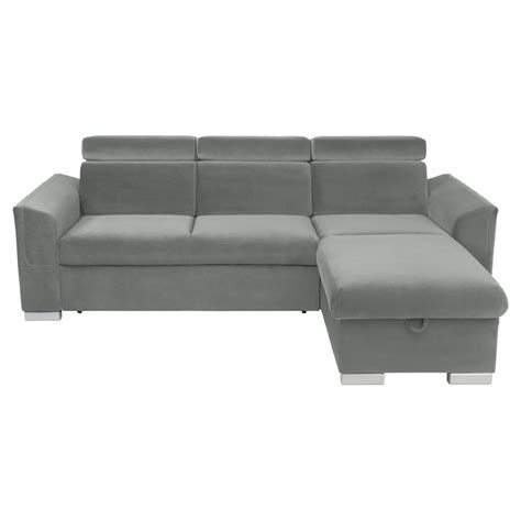 Canapé Lit Angle Evia Gris Manila 16 Avec Rangement