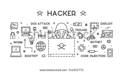 Concept Hacking Cyber Crimes Vector Hacker 库存矢量图（免版税）512451772