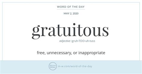 Word Of The Day Gratuitous