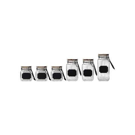 Glass Chalkboard Canister Bundle Set Of 6 Home George At Asda