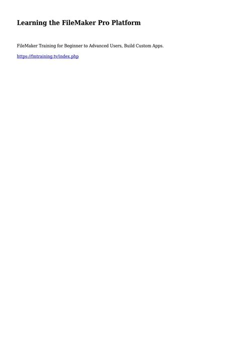Learning The Filemaker Pro Platform By Darinlaird8874 Issuu