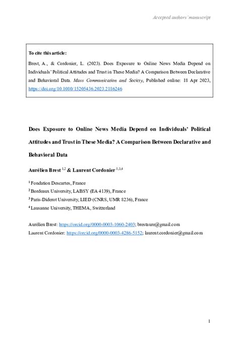 Pdf Does Exposure To Online News Media Depend On Individuals