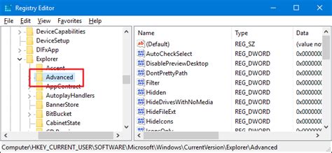 Hkey Current User Software Microsoft Windows Currentversion Explorer Advanced Bazarpro