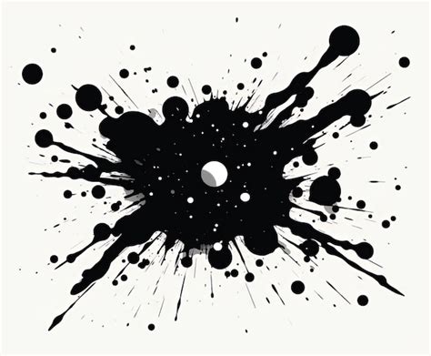 Premium Photo Black Ink Blots And