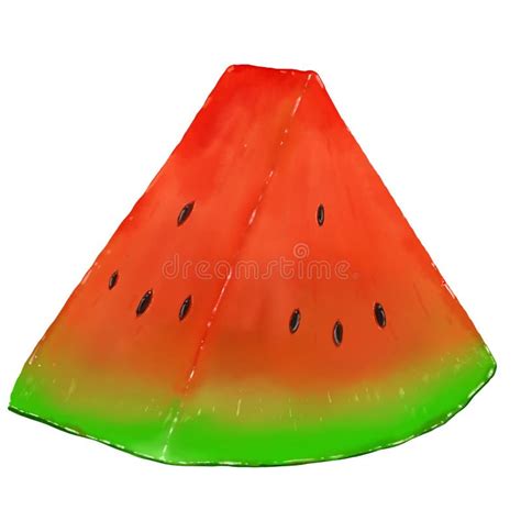 Melancia Fatiada Ilustração Desenhada à Mão Fruta De Verão a Polpa