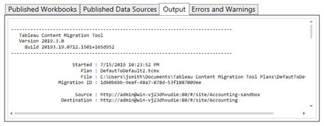 Migration Plan Overview Tableau