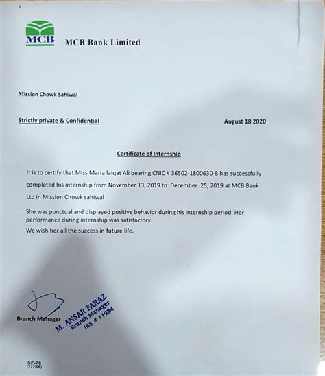 Maria Liaqat Ali On Linkedin My Internship Certificate