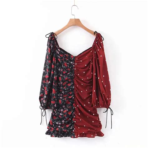 Сексуальный горошек Ruched платье женское сексуальное облегающее мини платье с цветочным