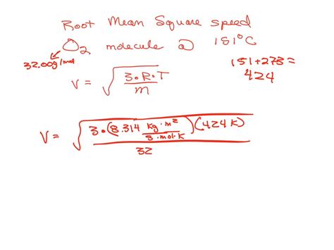 Solved Compute The Root Mean Square Speed Of 𝐎2 Molecules In A Sample