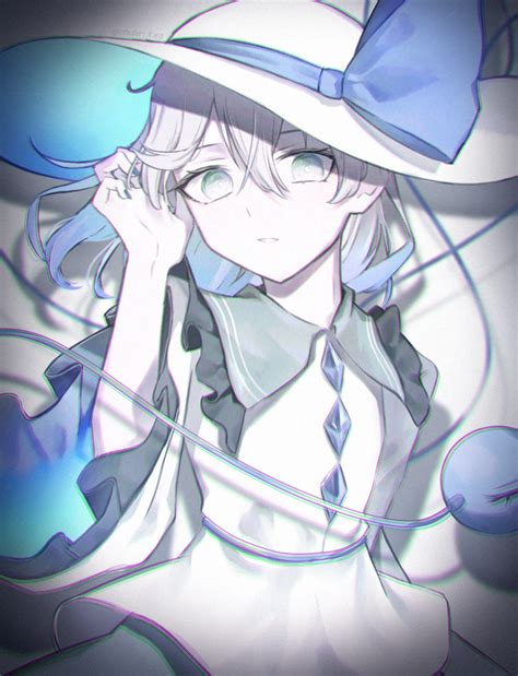 Safebooru 1girl Alternate Color Alternate Hair Color Blue Ribbon Bow