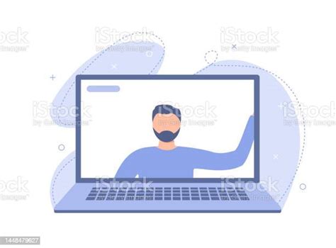 젊은 남학생이 노트북을 사용하여 공부합니다 집에서 온라인 학습의 개념 교사 교육 관련 직업에 대한 스톡 벡터 아트 및 기타