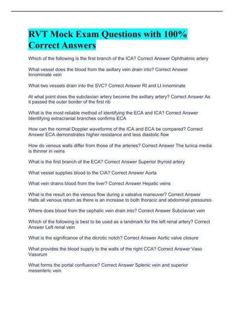 Rvt Mock Exam Questions With 100 Correct Answers Bundled Package