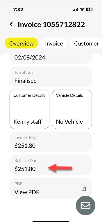 Mobile App Invoice Functionality Workshop Software Workshop Management Software