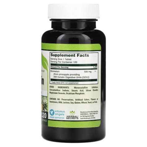 Herbal Secrets Bromelain 500 Mg 120 Tablets 120 Count Kroger