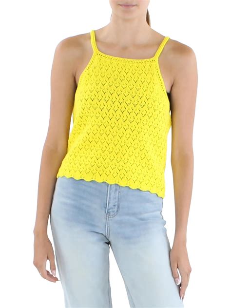 French Connection Womens Crochet Cropped Tank Top