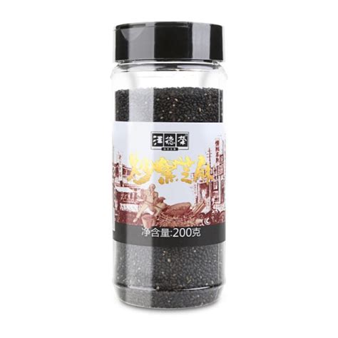 汪德荣炒熟黑芝麻200g罐装炒芝麻熟芝麻粒伴侣免洗即食非生黑芝麻 虎窝淘