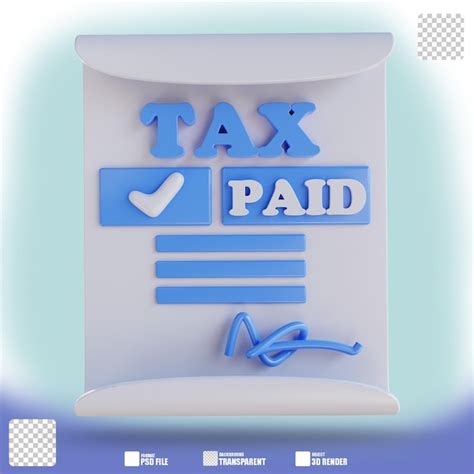 Premium PSD D Illustration Tax Payment Document